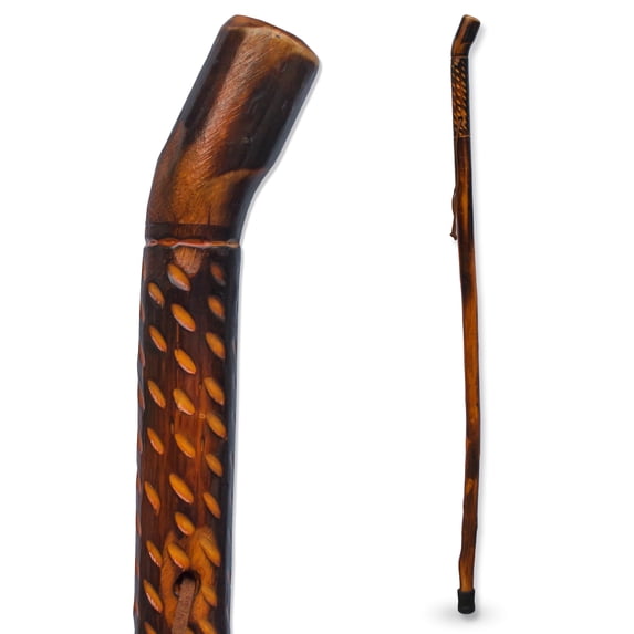 "RMS Handmade Natural Wood Walking Stick - 48"" Hiking/Trekking Pole ...