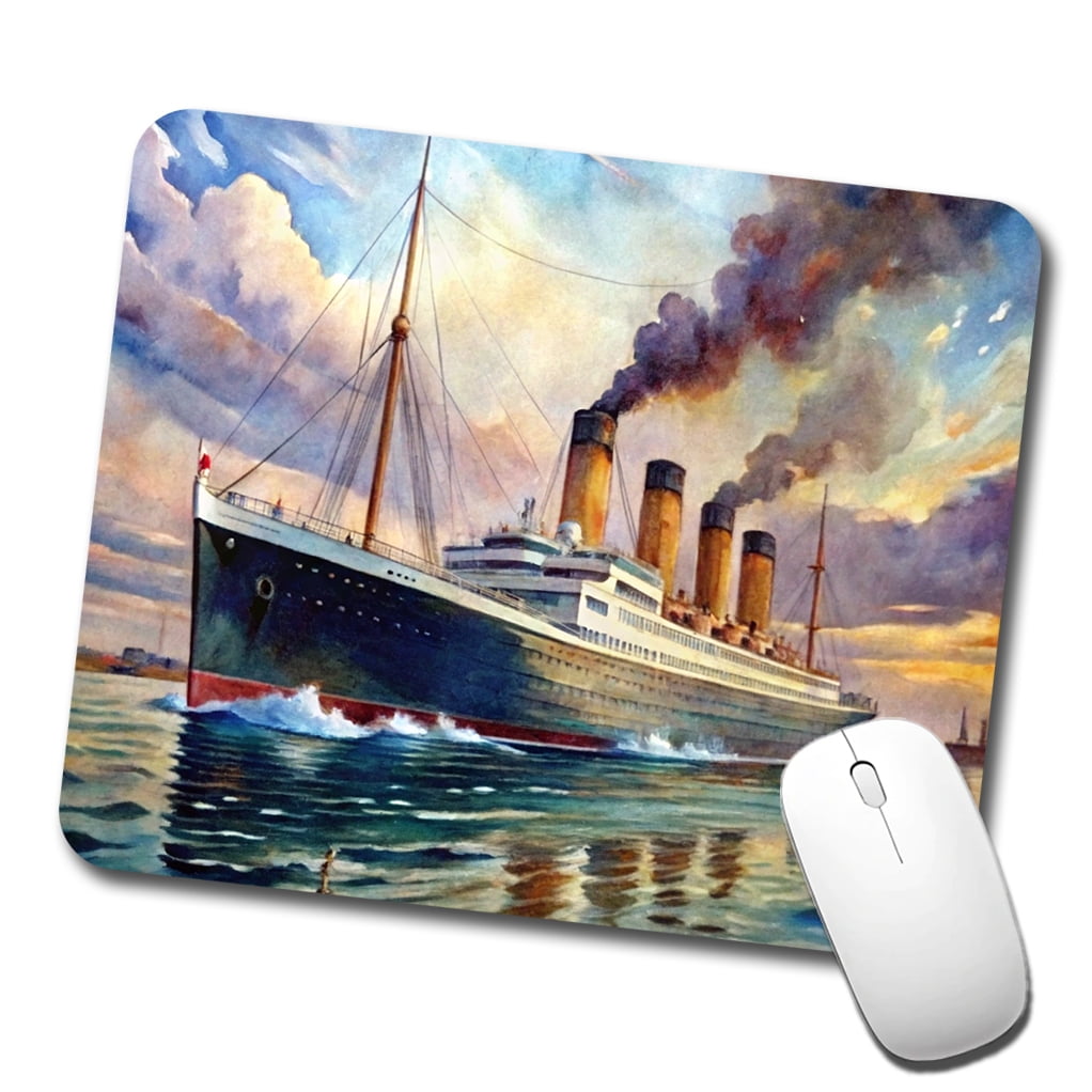 RMS Titanic Ocean Liner Cruise Ship Underway Watercolor Mouse Pad Low Profile Gaming Mat ...