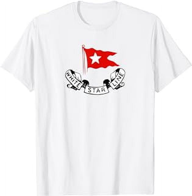 RMS Titanic White Star Line - Red Flag Star Logo T-Shirt - Walmart.com