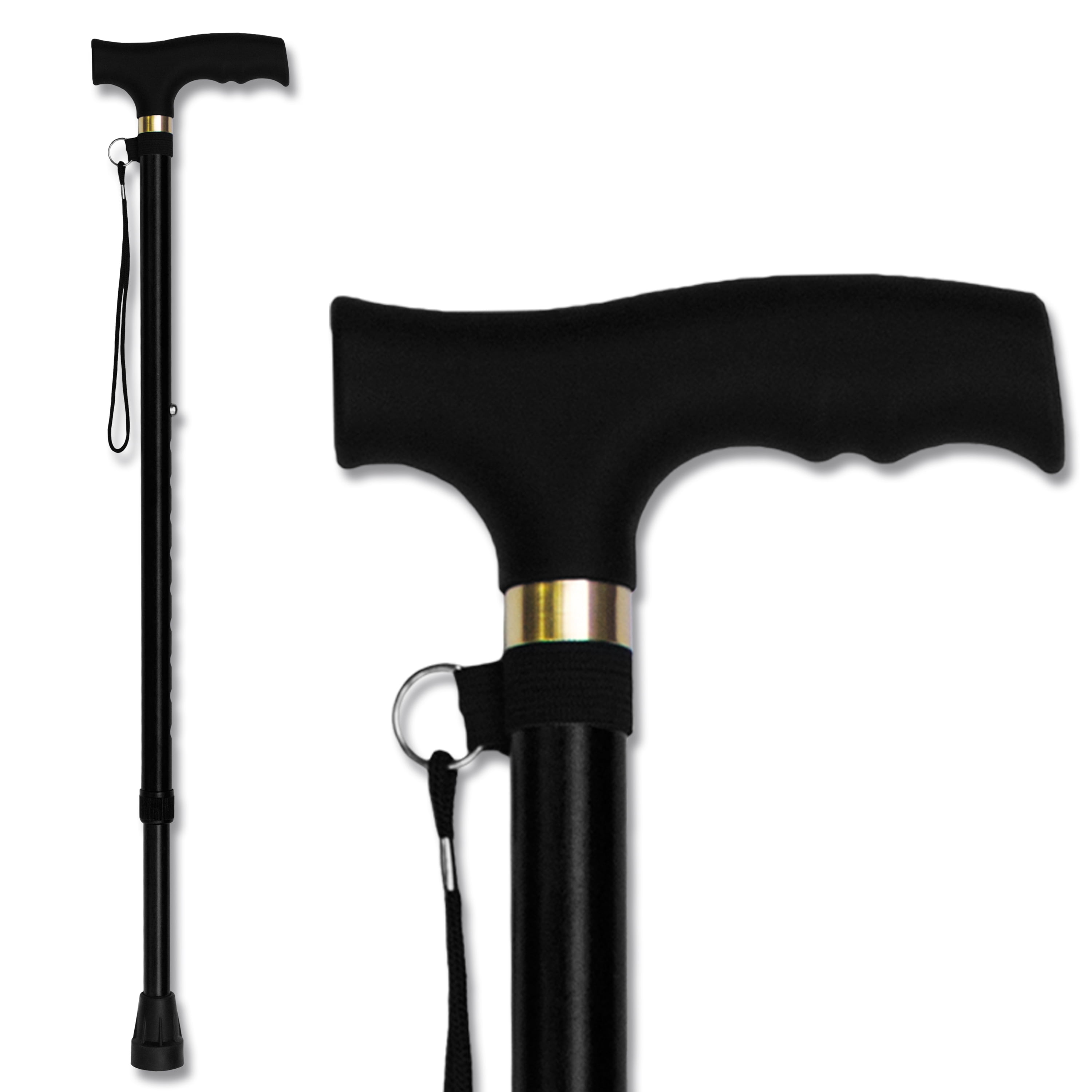 RMS Adjustable Walking Cane with Ergonomic Handle, Rubber Tip, Adult ...