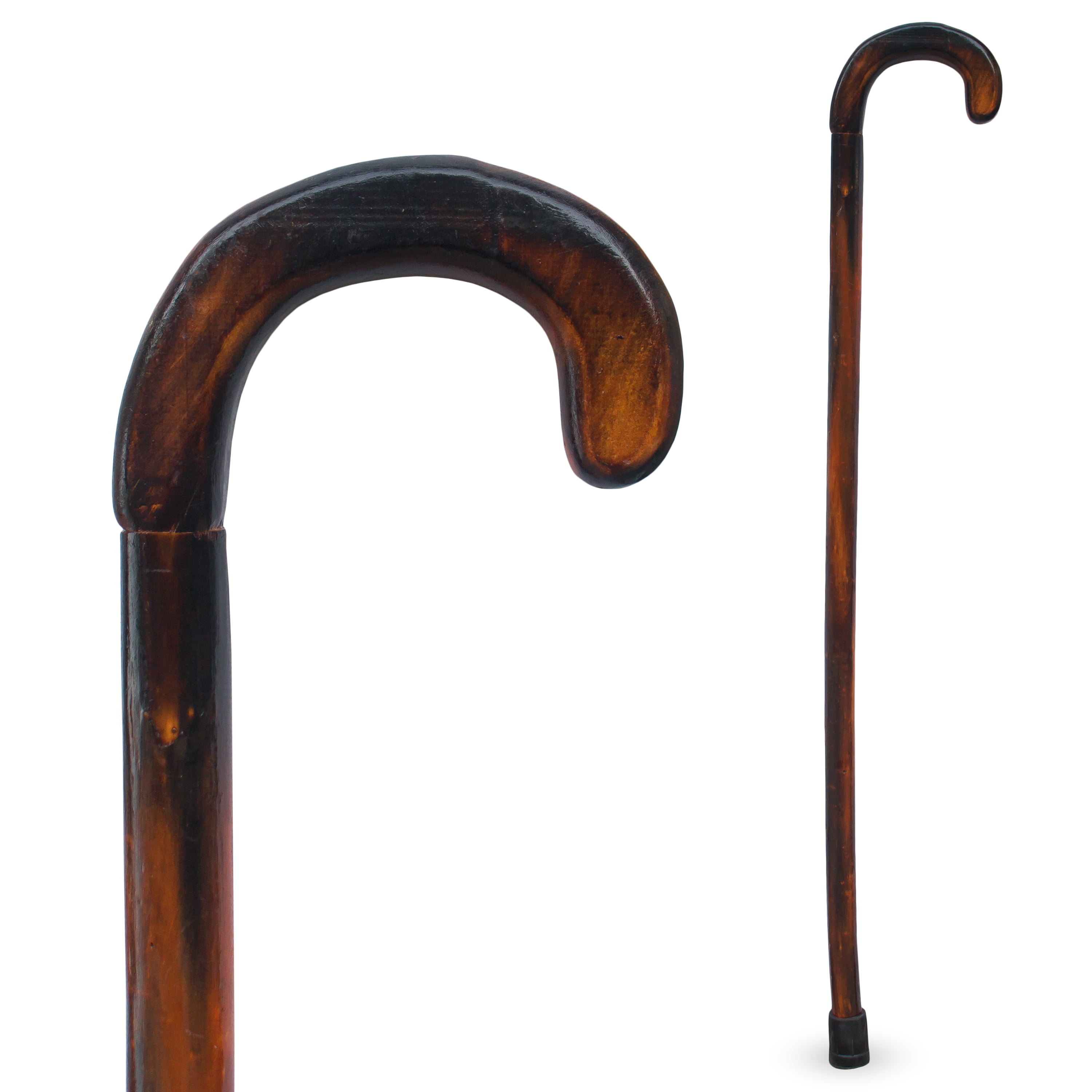 RMS Wood Cane - 36" Natural Wood Offset Cane (Round Handle) - Walmart.com