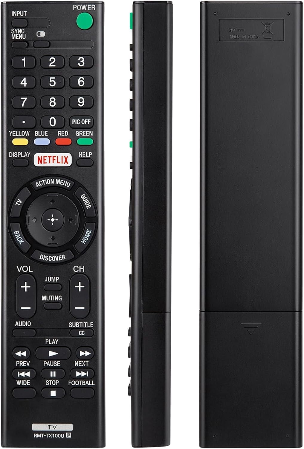RMT-TX100U Remote Replacement for S-ony Bravia RMTTX100U TV Remote ...