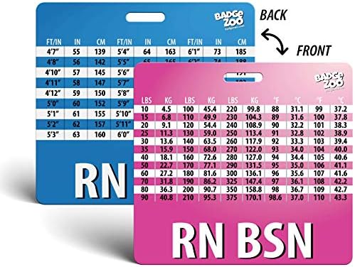 RN BSN Badge Buddy - Pink/Blue - Horizontal Badge Id Card for ...