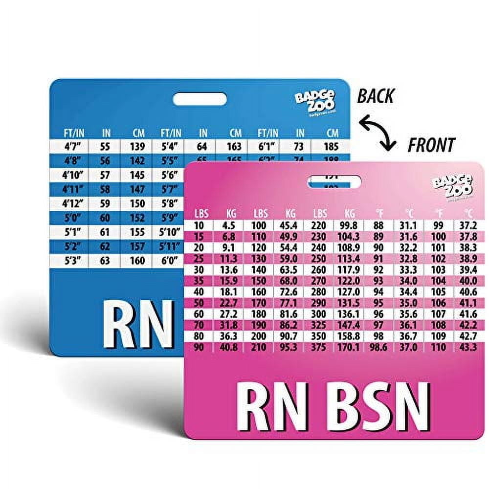 RN BSN Badge Buddy - Pink/Blue - Horizontal Badge Id Card for ...