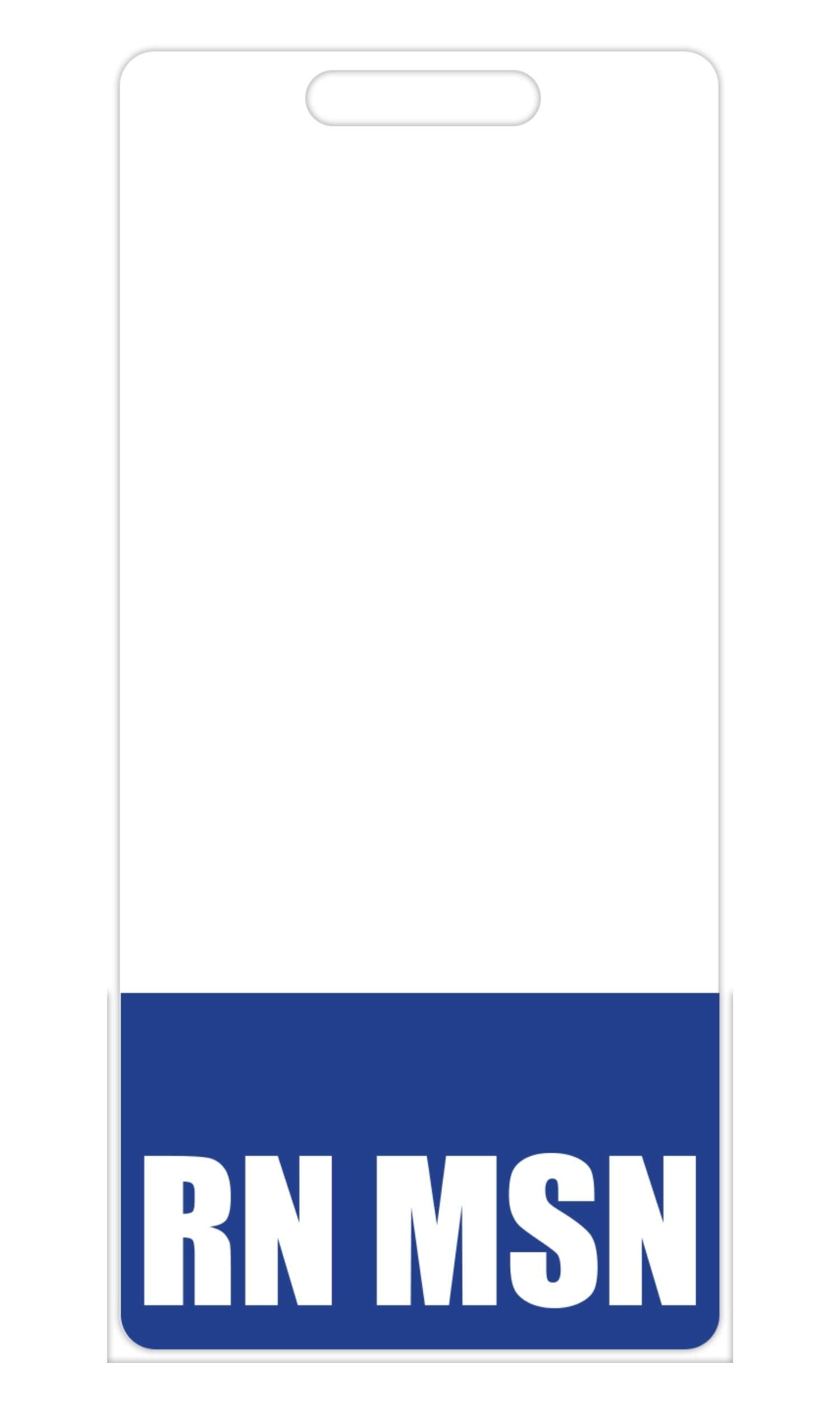 RN MSN Badge Buddy (Blue) - Vertical Heavy Duty Badge Tags for Nurses ...