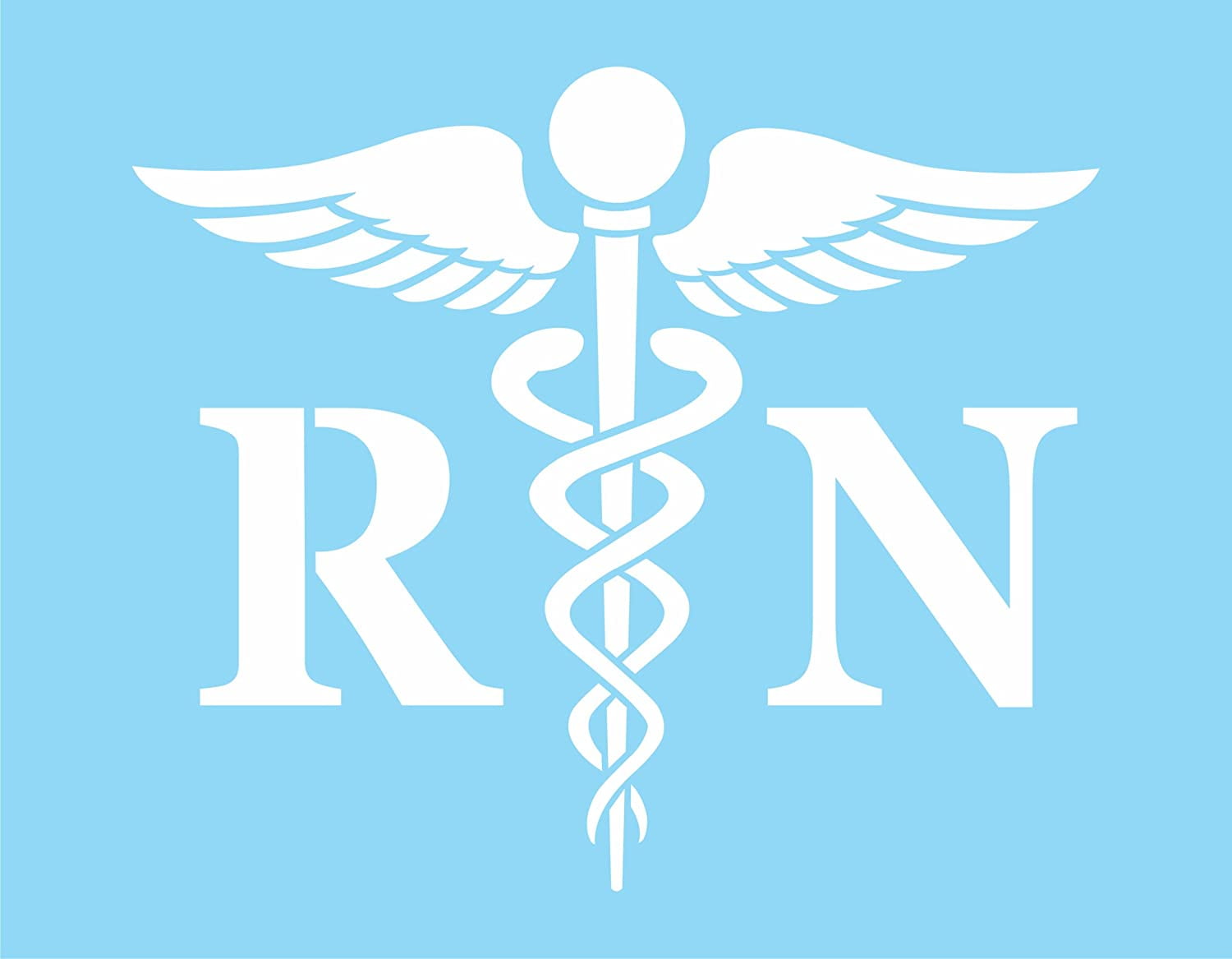 RN Nurse Stencil Caduceus Symbol Staff Snake Angel Paramedic EMS ...