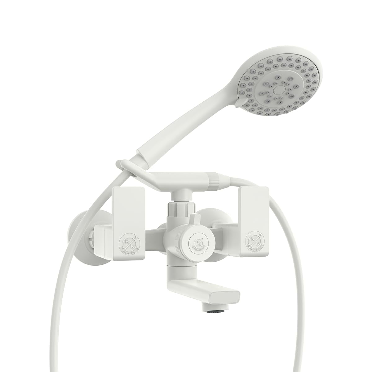 RN PTMT Superior Plastic Wall Mixer Telephonic with Crutch White Double ...