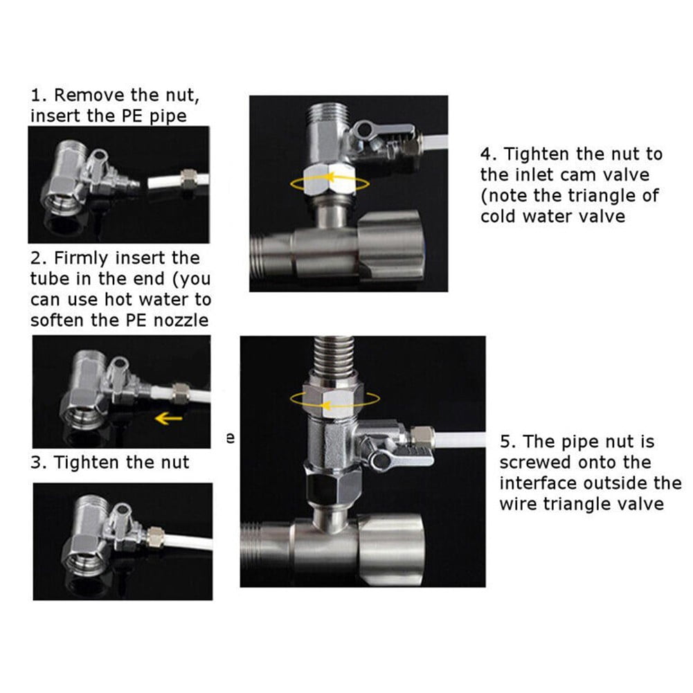 RO Feed Three Way Ball Valve For Water Inlet 1/2\" To 1/4\'\' With Shut ...
