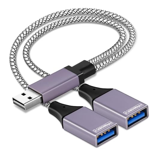 ROÉKO 2025 Upgraded,USB Splitter 1 in 2 Out Cable,Double USB Port ...