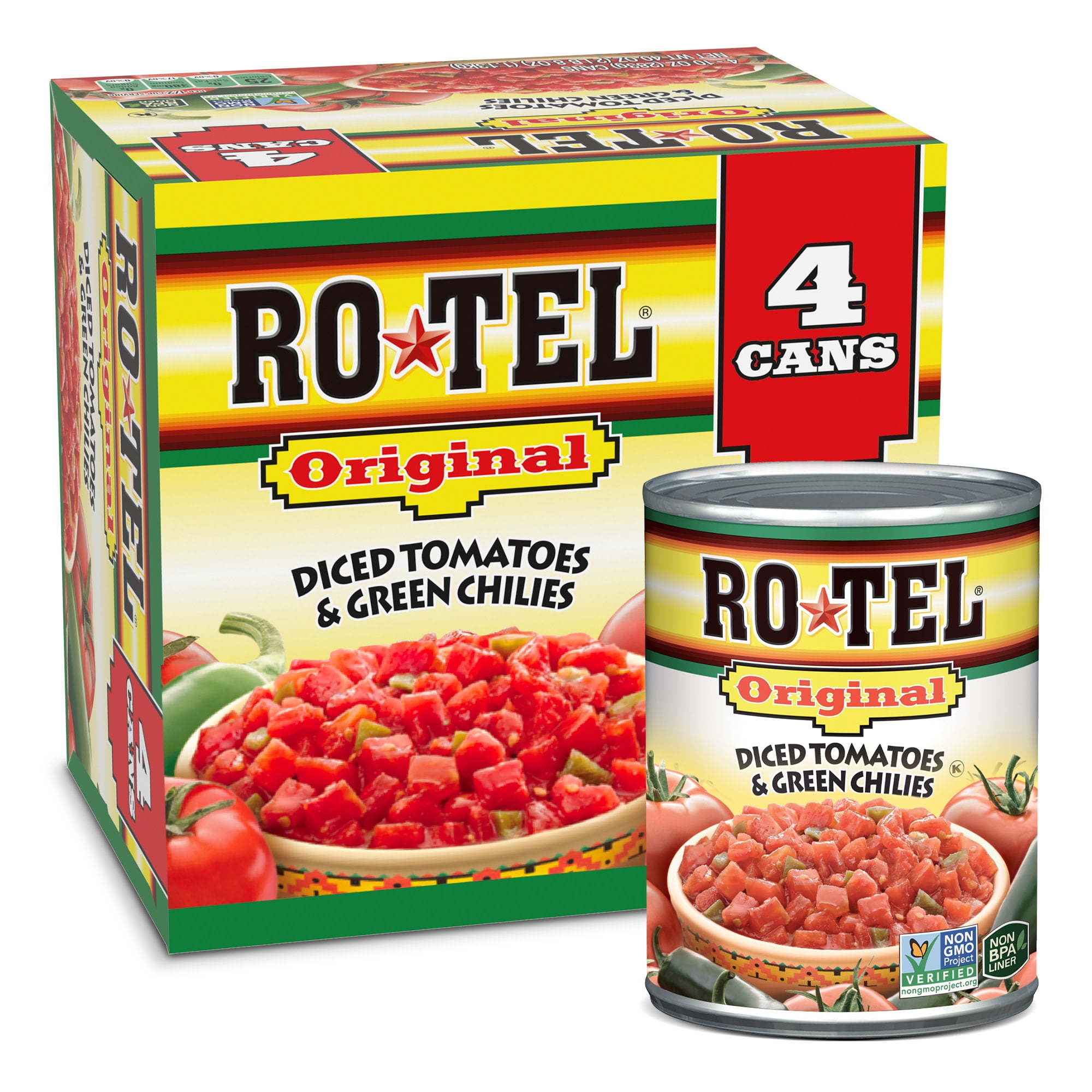 RO*TEL Original Diced Tomatoes and Green Chilies, 10 oz. 4-Count ...
