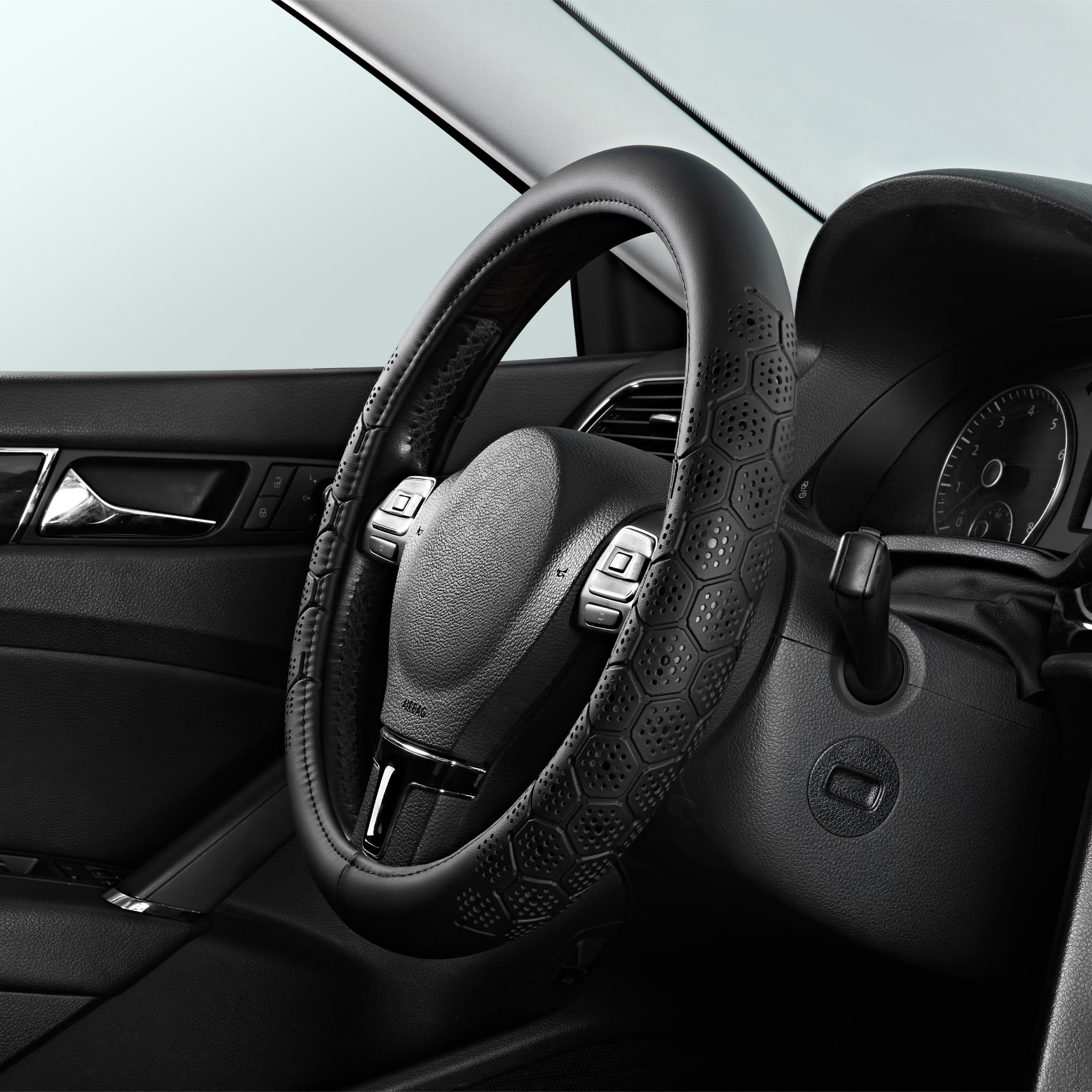 Road Comforts Two Tone Hex Sports Steering Wheel Cover Black-Universal Fit, 24MP06 - 0.79Lbs ...