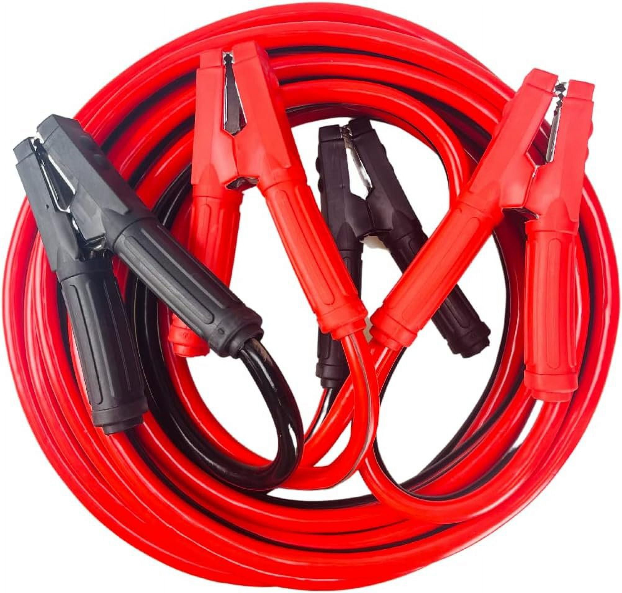 ROAD GENIE 25 Foot, 1 Gauge Booster Cable with Color-Coded Cables and Chrome Plated Clamps for ...