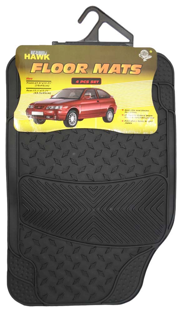 ROAD GENIE 4-Piece Durable Rubber Floor Mats | Universal Fit for Cars ...