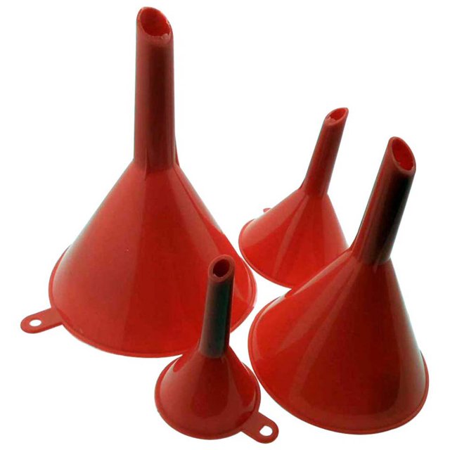 ROAD GENIE 4-Piece Stacking Funnels | Ranging 3.75" (9.5 cm) to 6" (15.2 cm) | Vibrant Red ...