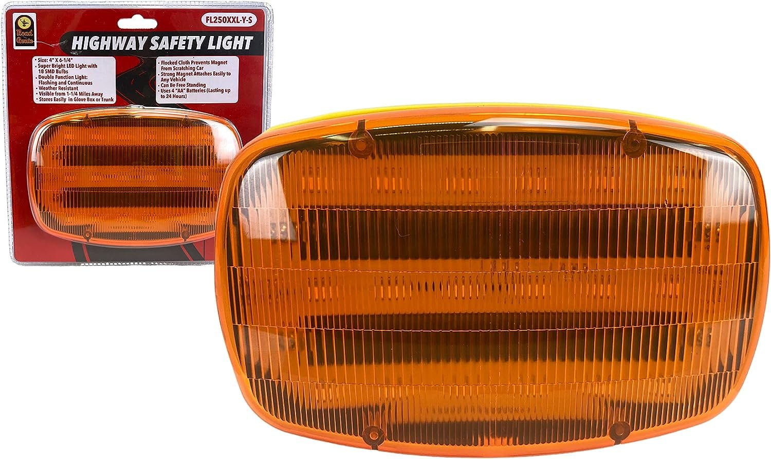 ROAD GENIE Orange Highway Safety Lights LED Lights with Magnetic Back ...