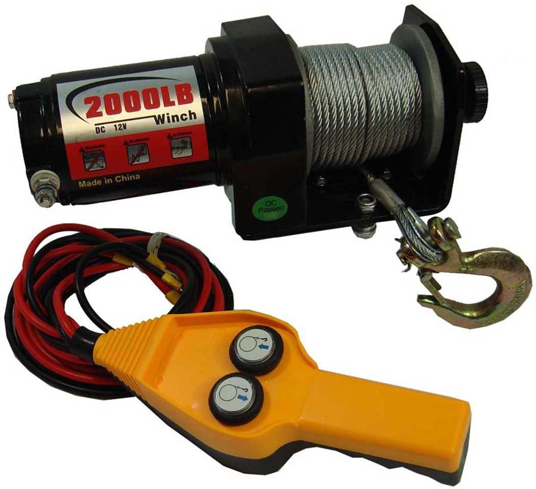ROAD GENIE Power Winch | 2000 lb. (907.2 kg) Capacity | 12v Battery ...