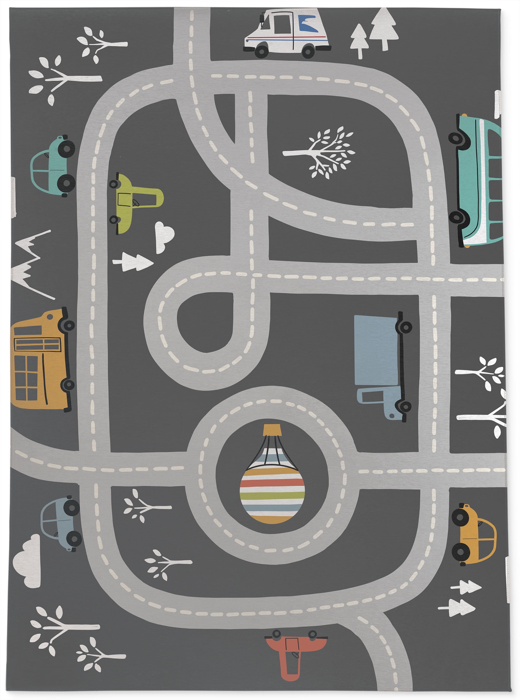 ROAD TRIP CHARCOAL Area Rug By Kavka Designs - Walmart.com