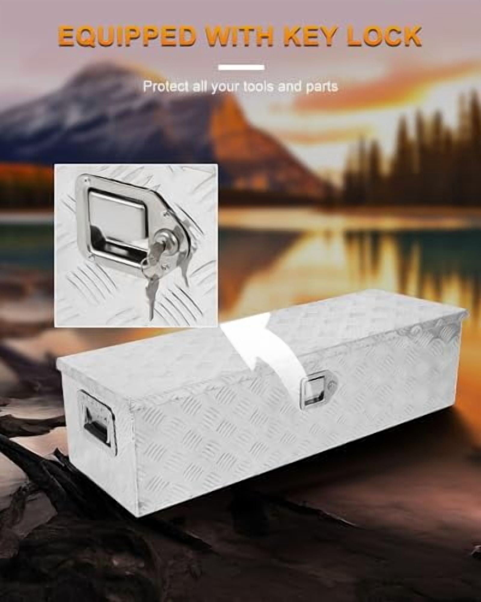 ROADFAR 39inch Silver Square Heavy Duty Aluminum Truck Bed Tool Box ...