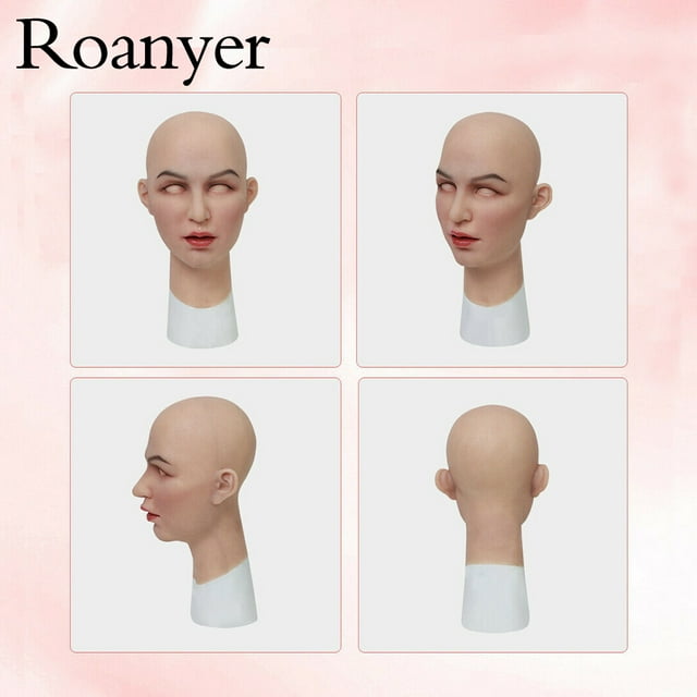 ROANYER Silicone Female Mask Soft False Ladies Head Realistic Face for ...