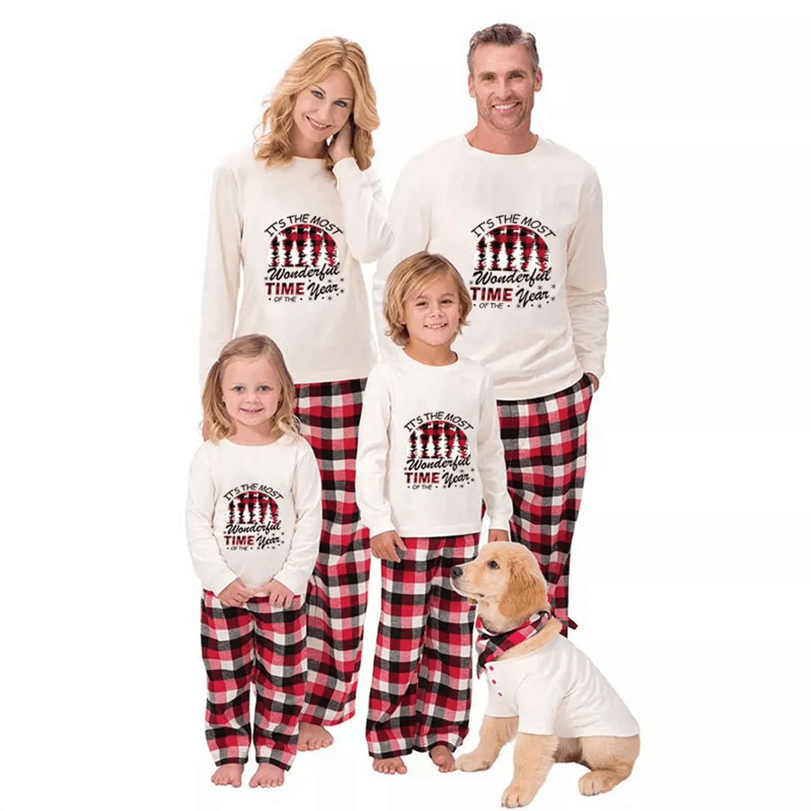 ROAONOCOMO Matching Family Pajamas Sets Christmas PJ's Letter Print Top ...
