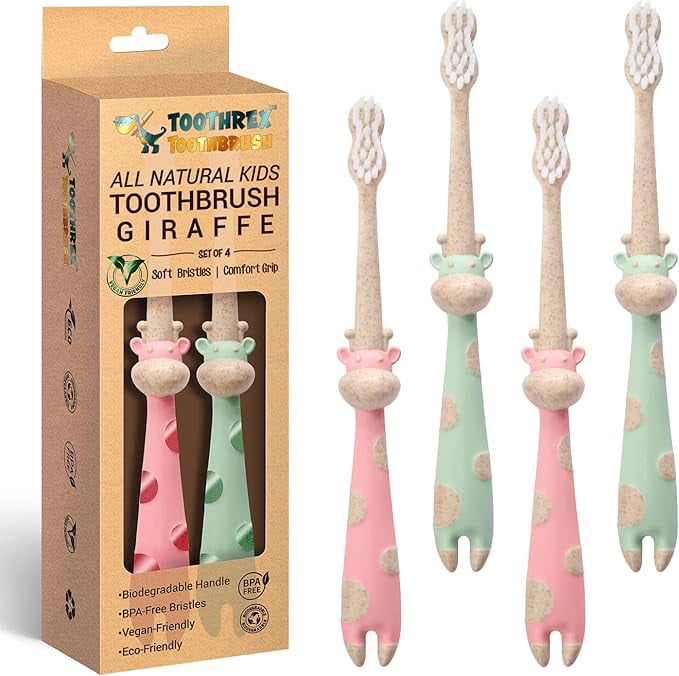 ROARex® All-Natural Eco Friendly Kids Toothbrush Made from Plants ...
