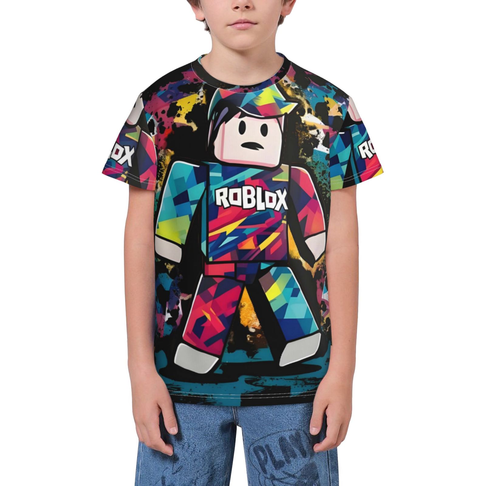 ROBLOX 3D Printed Teen Boys Girls Crew T-Shirt Short Sleeve Tee ...