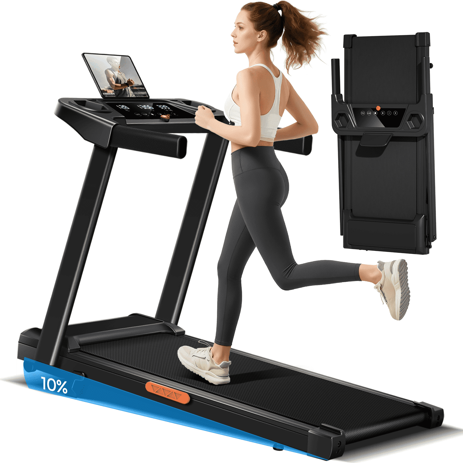 ROBORE 4-in-1 Treadmill with 10% Incline, Portable Treadmills for Home ...