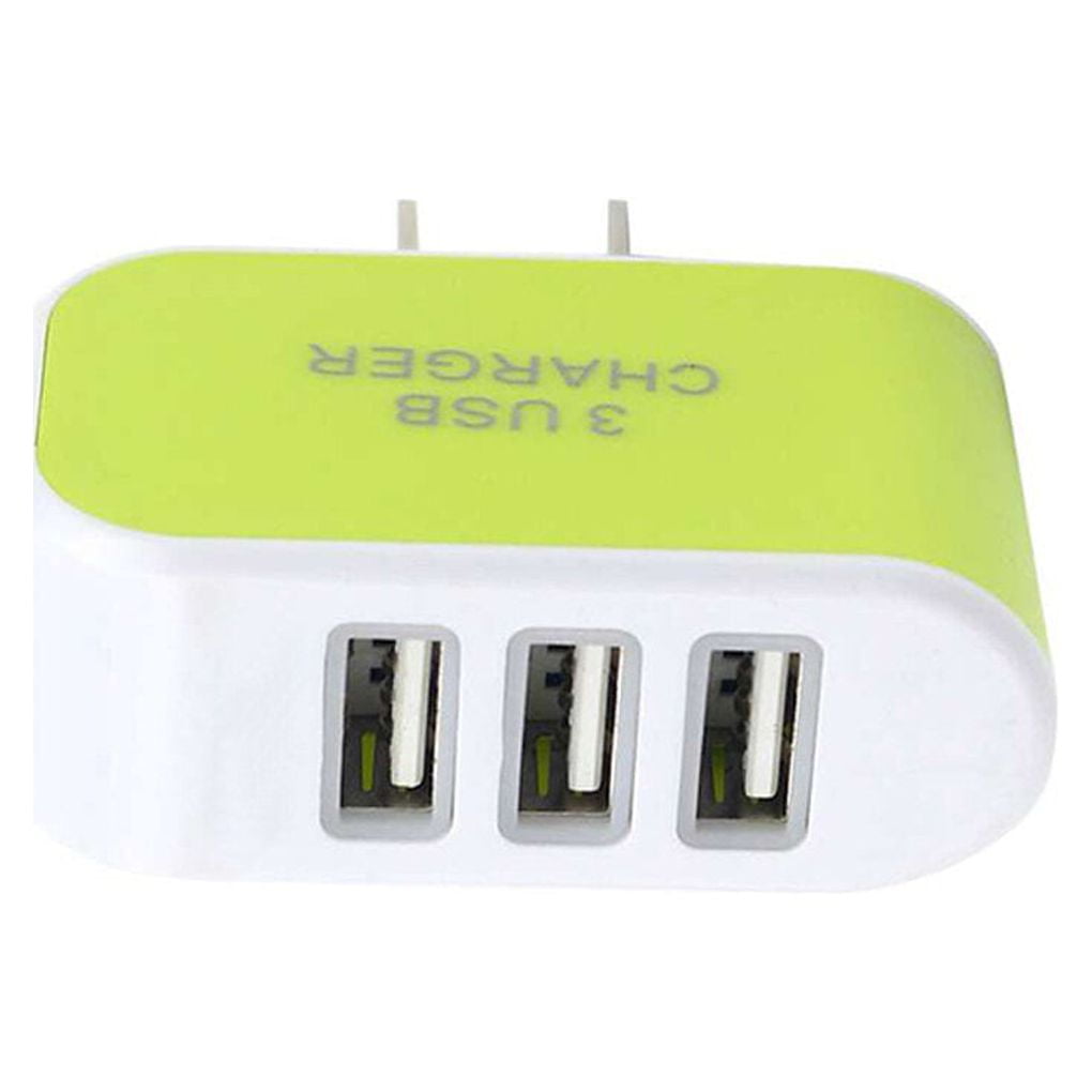 ROBOT-GXG Universal Candy Color 3 USB Multi-Port Wall Charger US Plug ...