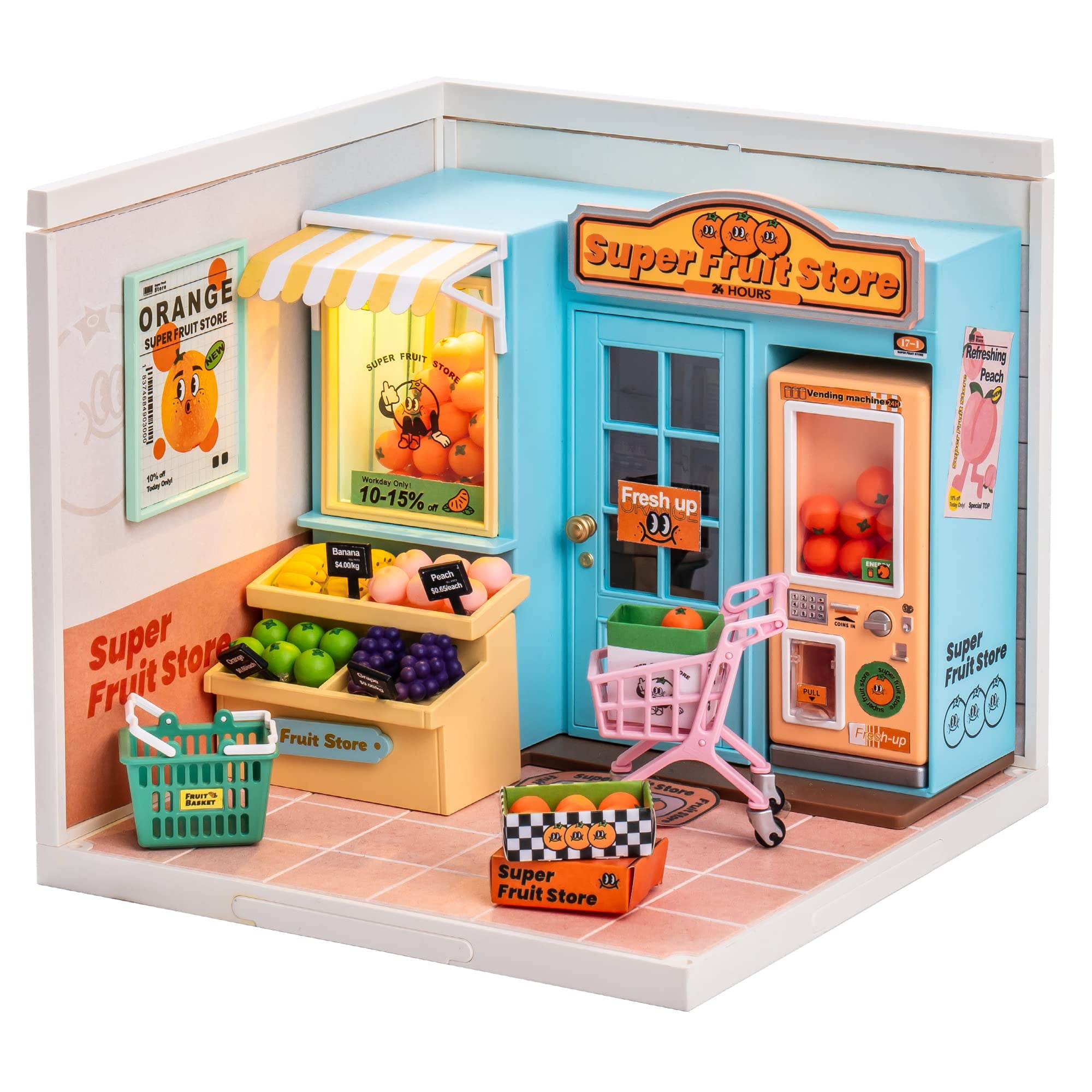 ROBOTIME DIY Miniature House Kit Mini Dollhouse with Furniture ...