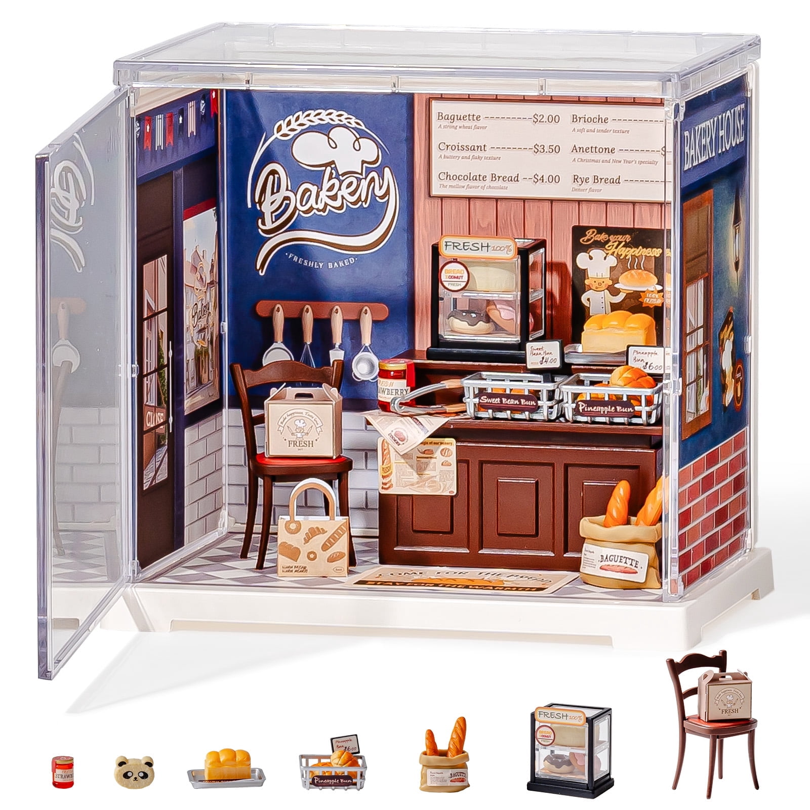 ROBOTIME Mini Dollhouse Kit Super Creator Plastic DIY Miniature House ...