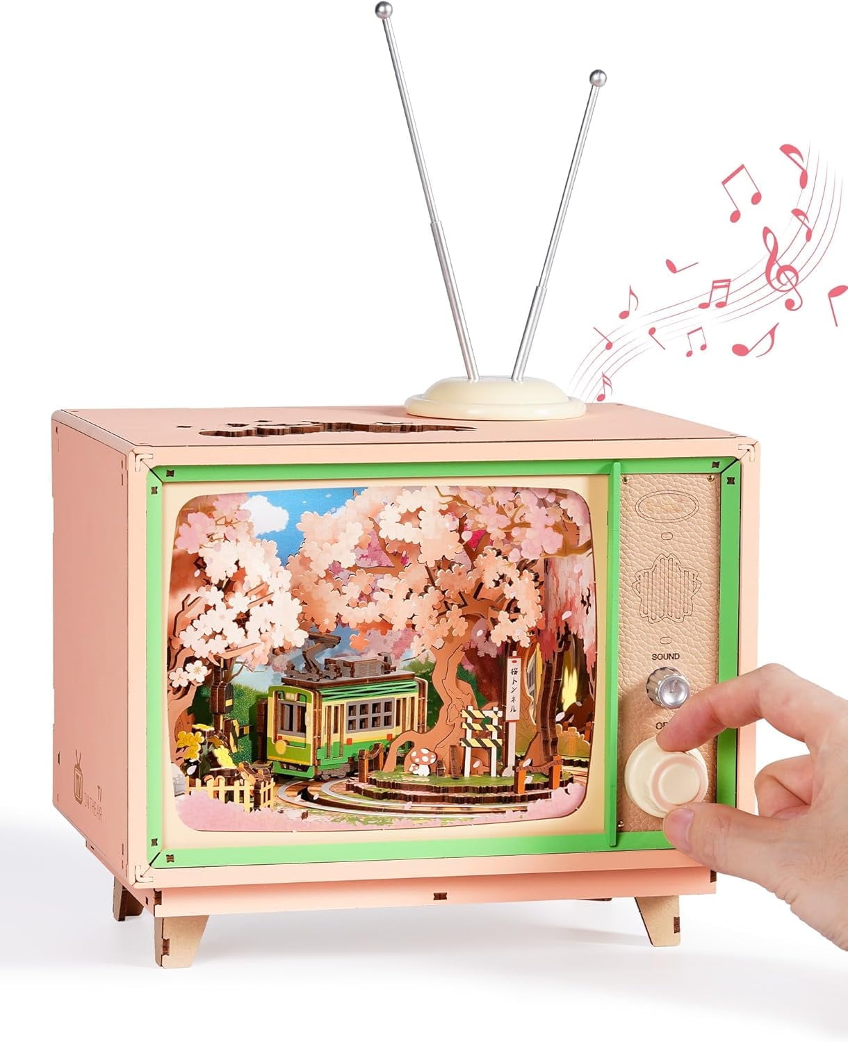ROBOTIME Sakura Dreamy Tour 3D Puzzle Music Box Model Set,DIY Miniature ...