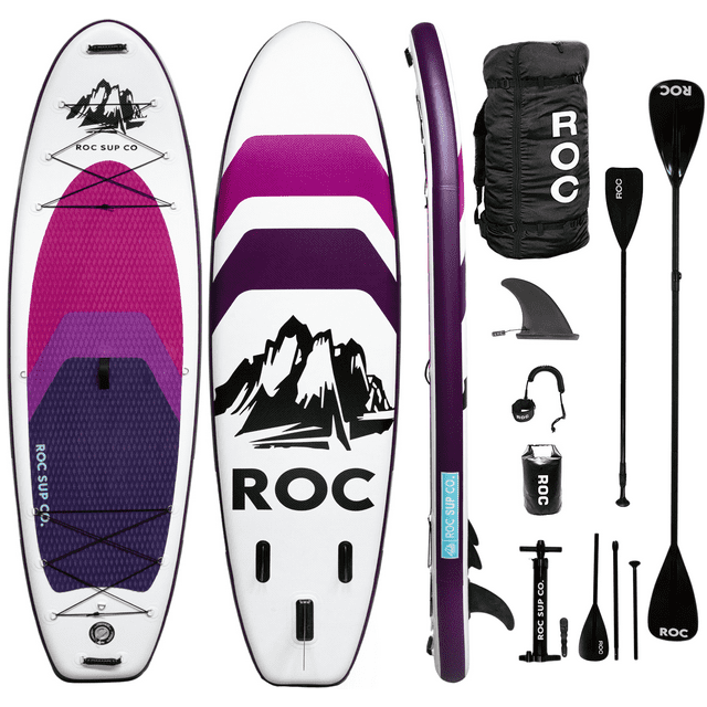 "ROC Outdoors 10'6"" Inflatable SUP Board with Premium Accessories ...