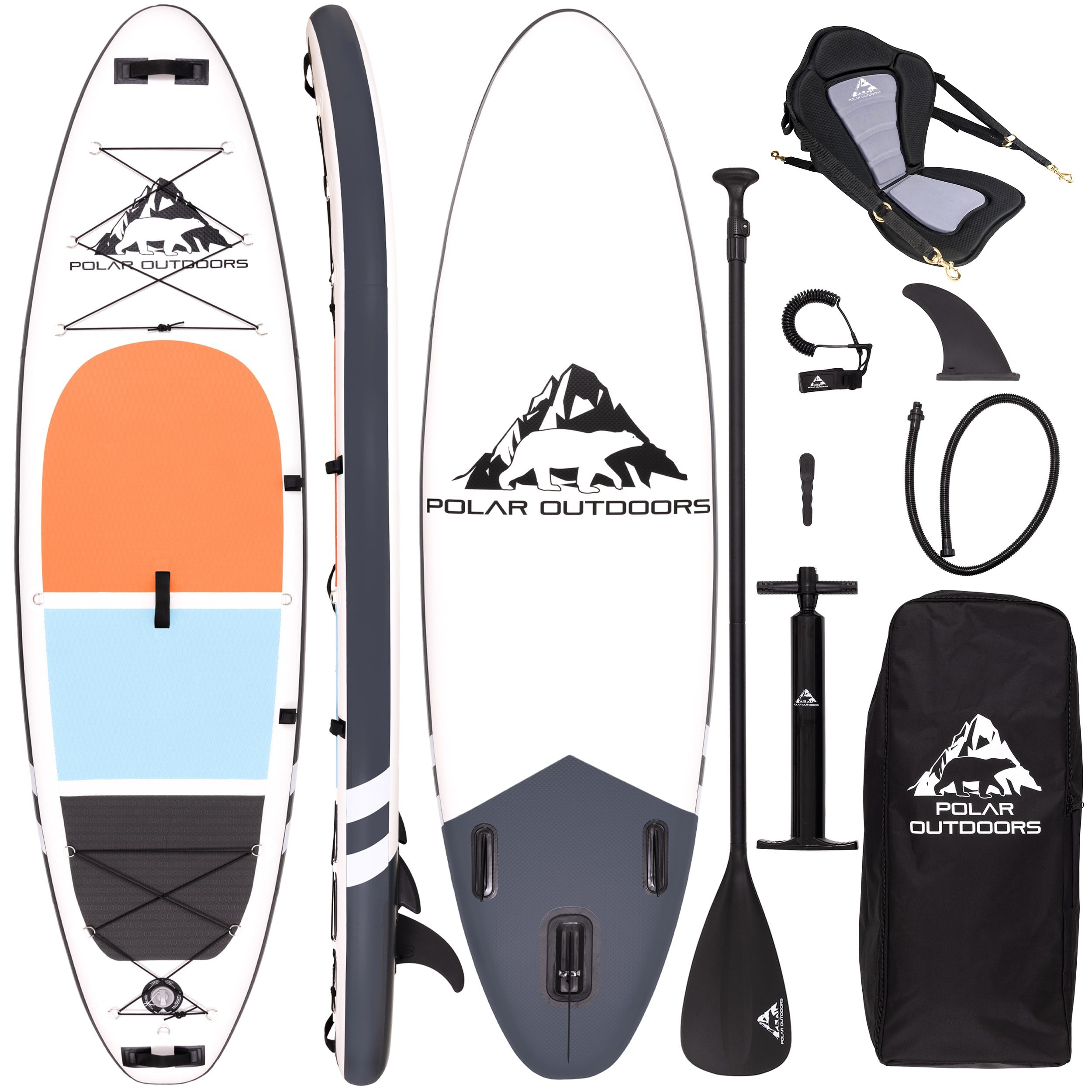 ROC Outdoors Polar Series, 10ft Inflatable SUP, w/Kayak Seat, Pump ...