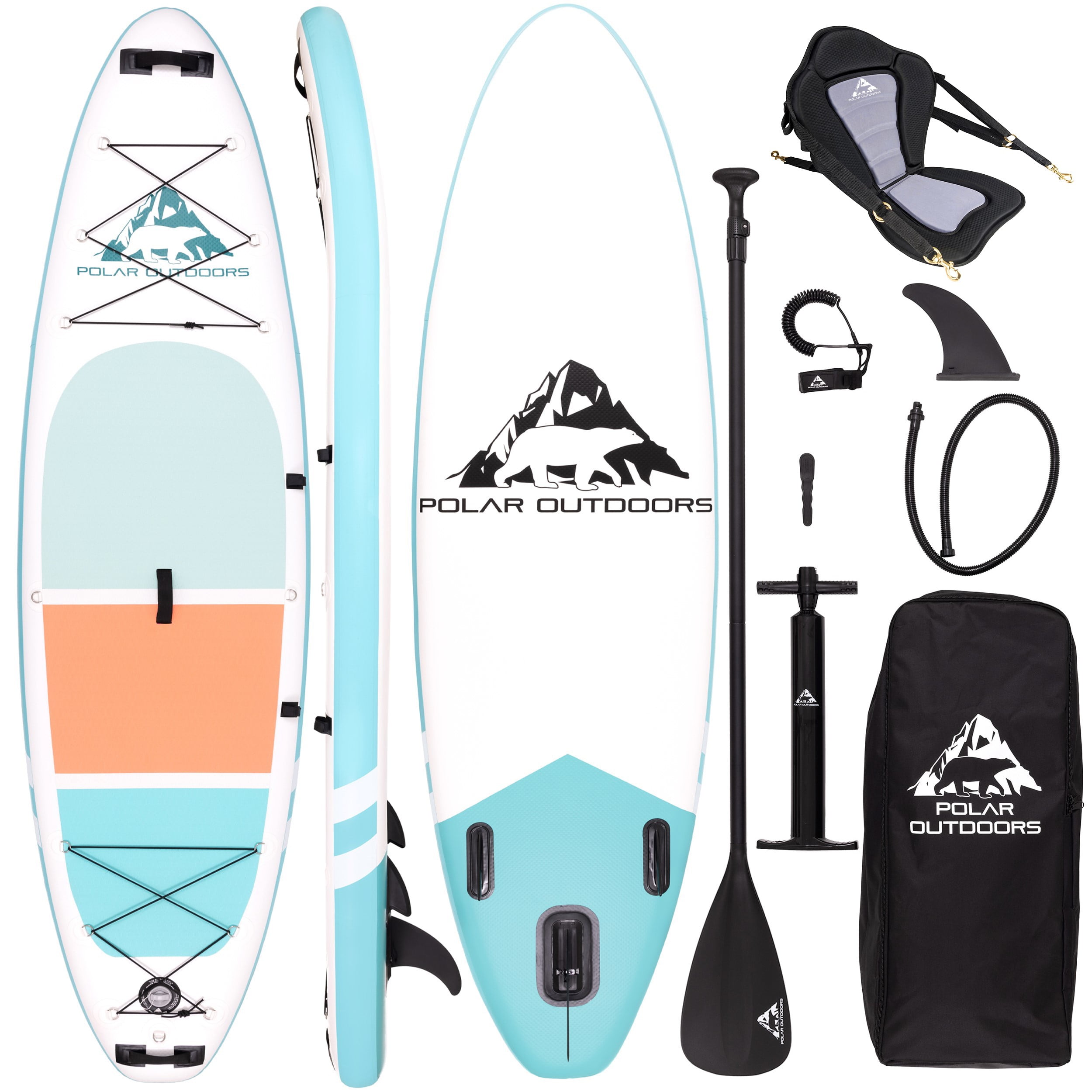ROC Outdoors Polar Series 10ft Stand Up Paddle Board (SUP) w/Kayak Seat ...