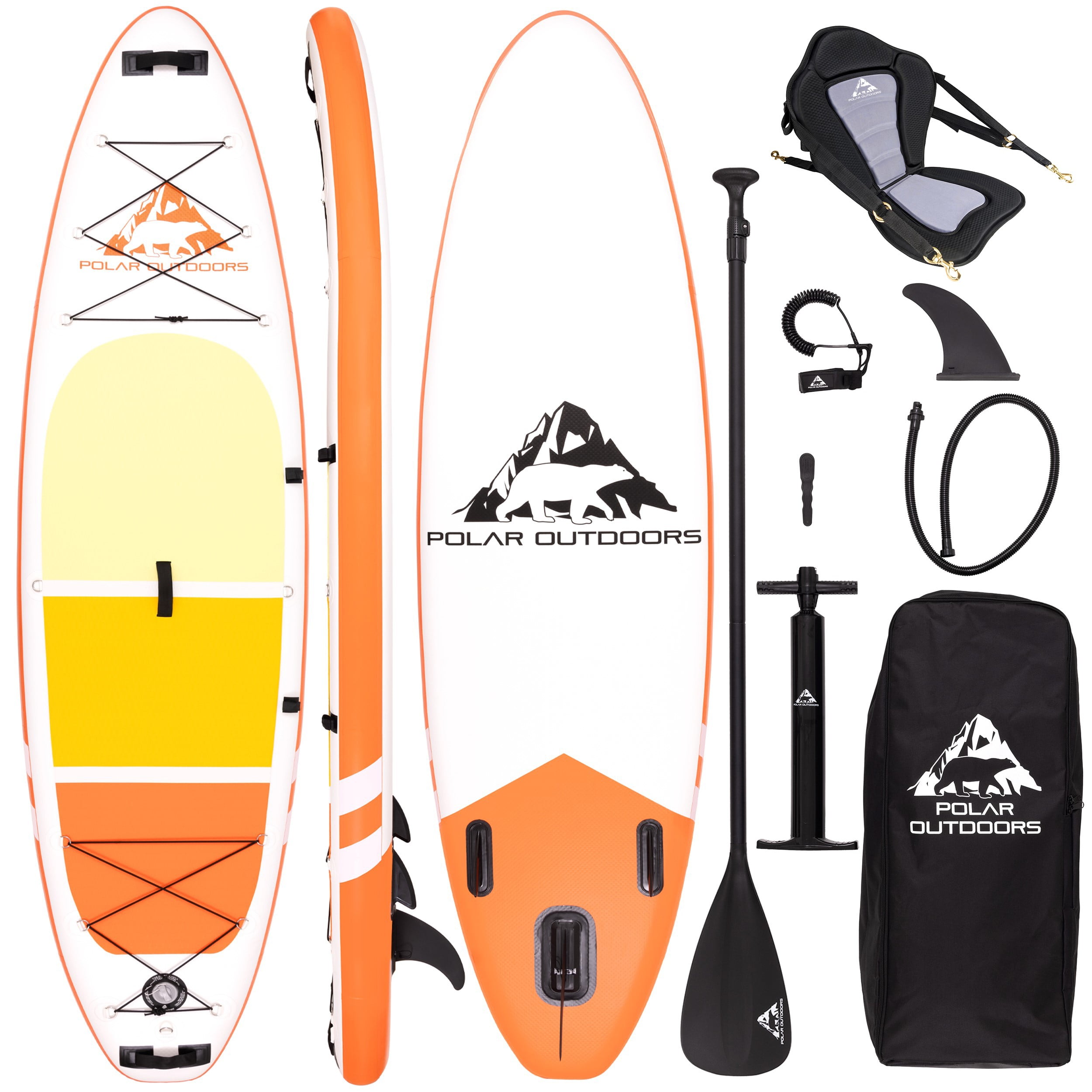 ROC Outdoors Polar Series 10ft Inflatable Paddle Board SUP w/Kayak Seat ...