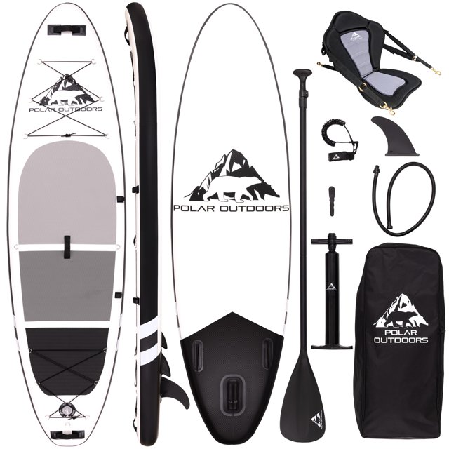 ROC Outdoors Polar Series, 10ft Inflatable Stand Paddle Board SUP, w ...
