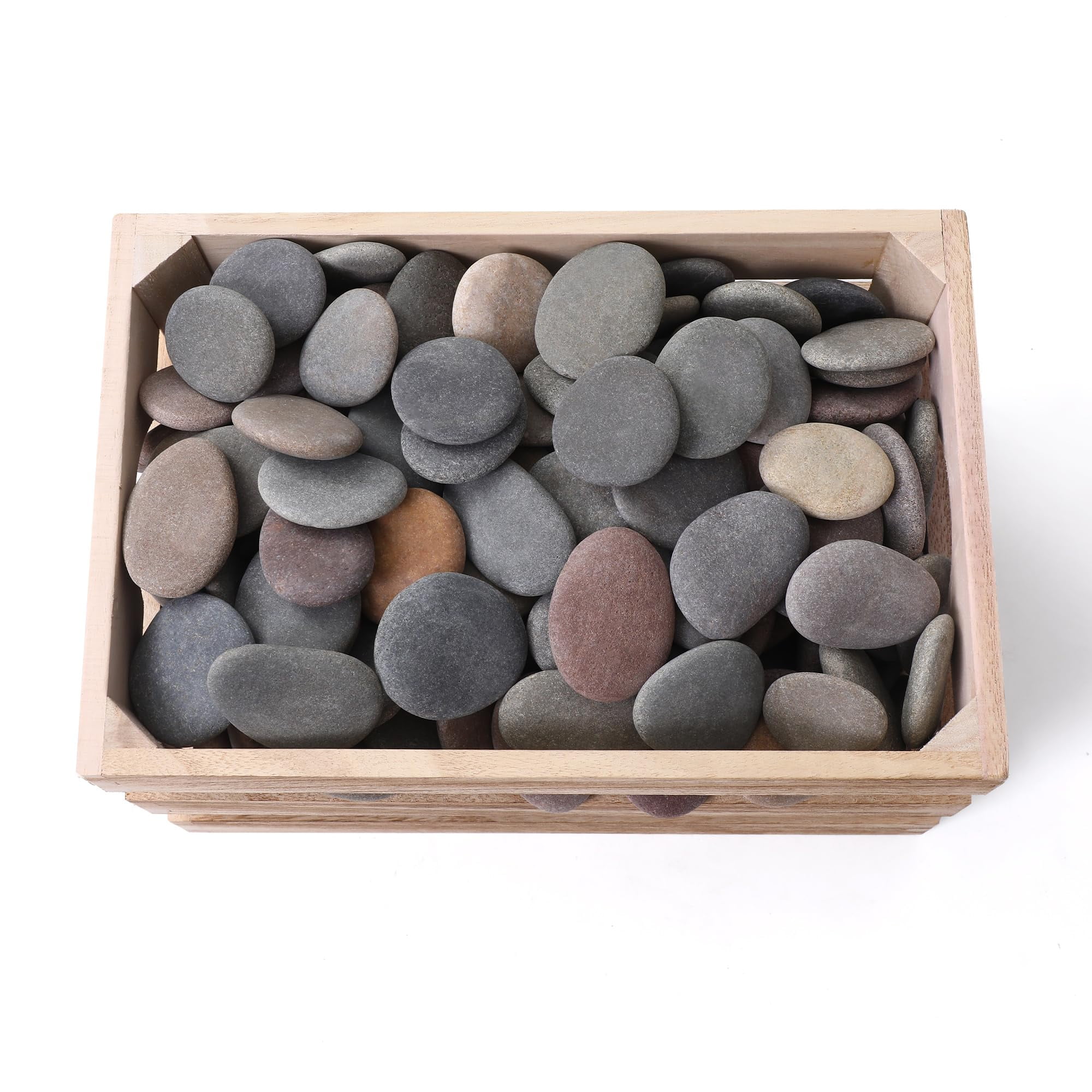 ROCART 100 Large 2.05-3.15" Flat Rocks for Painting, Smooth River Rocks ...