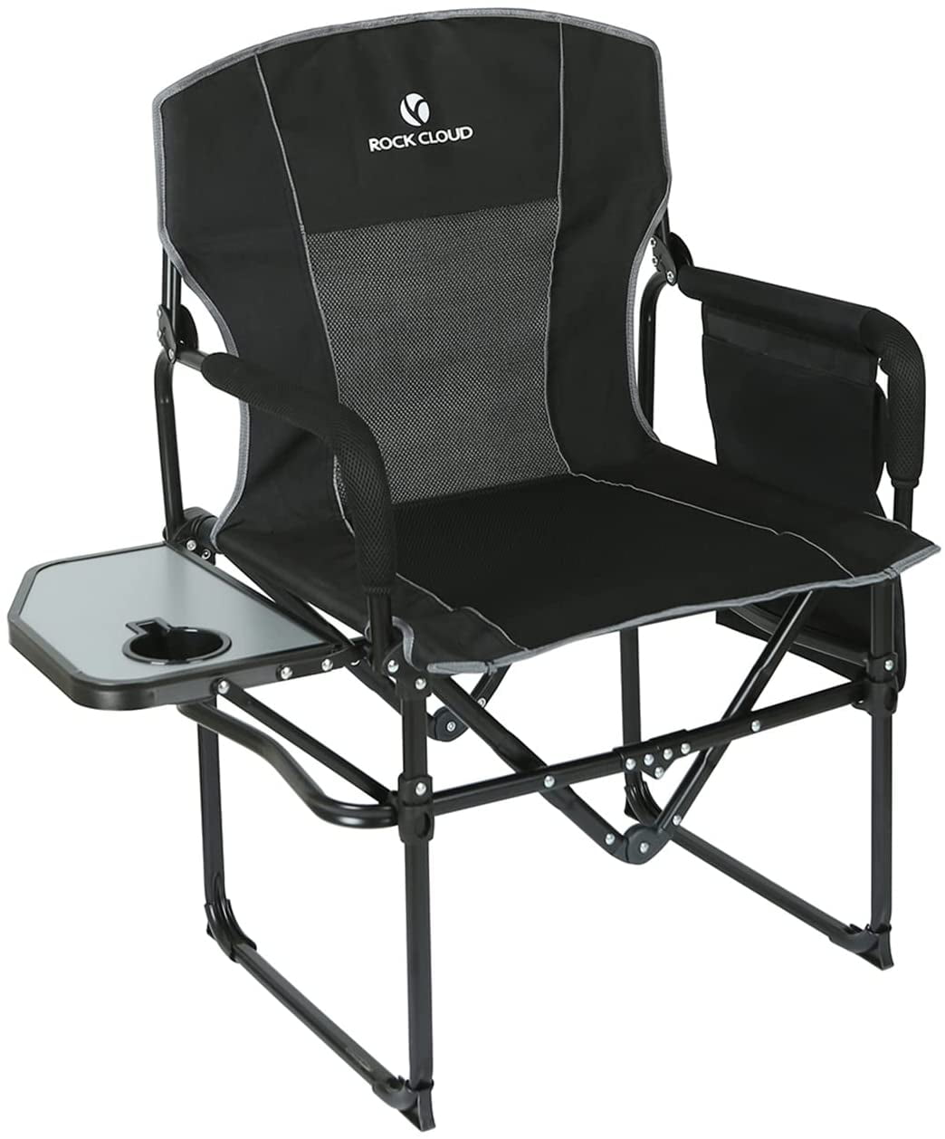 ROCK CLOUD Folding Camping Chair with Storage Pocket and Side Table ...