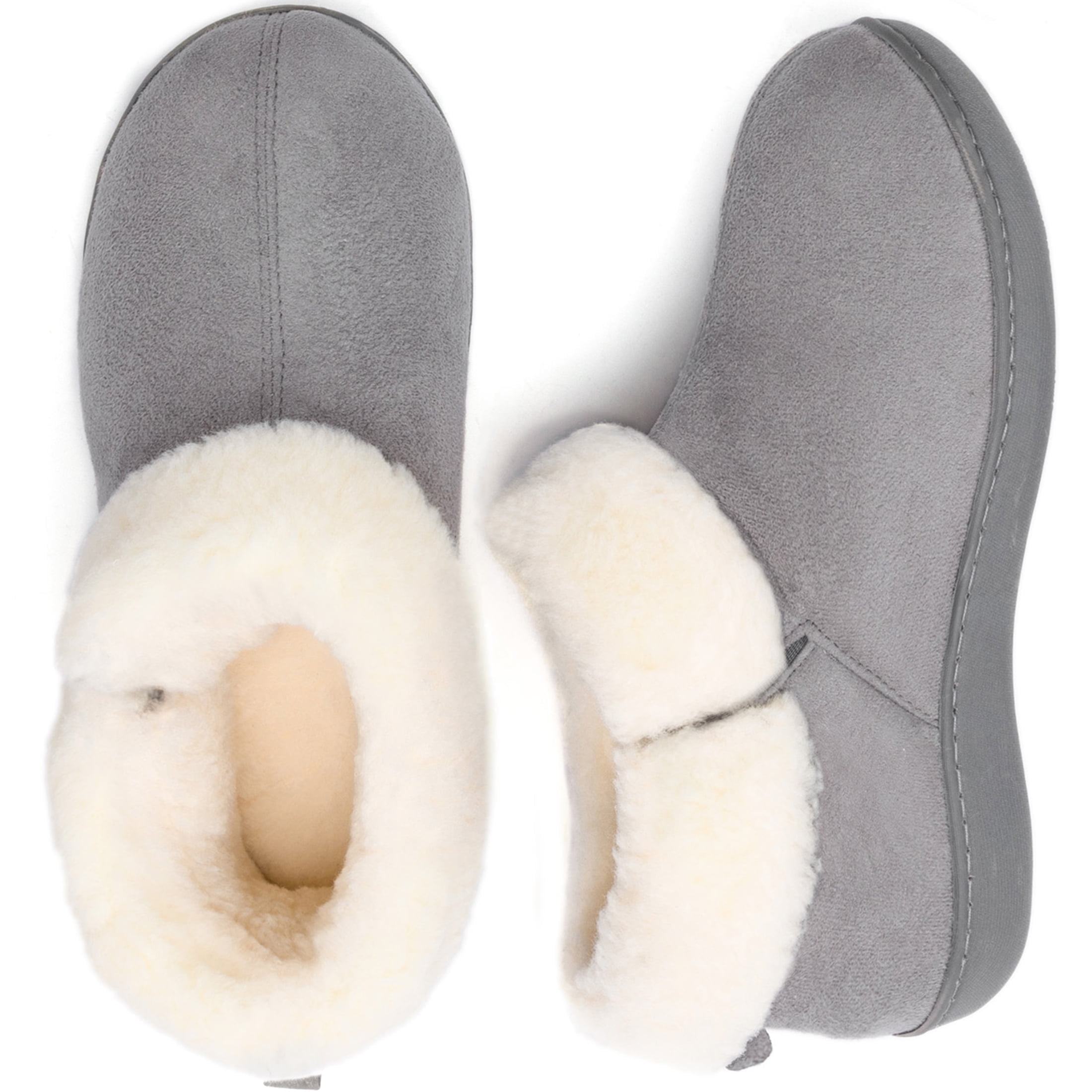 Ravelier Women's Plush Faux Fur Collar Bootie Slipper - Walmart.com