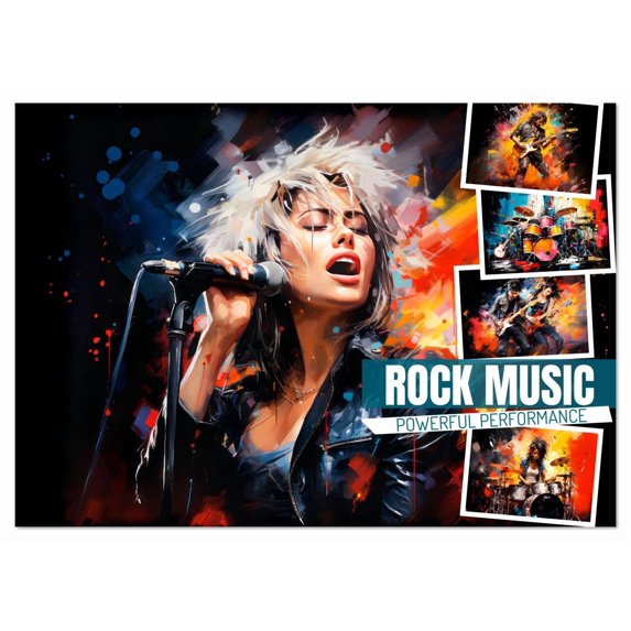 ROCK MUSIC Powerful performance (Monthly Wall Calendar 2026 11.7 x 16.5 ...