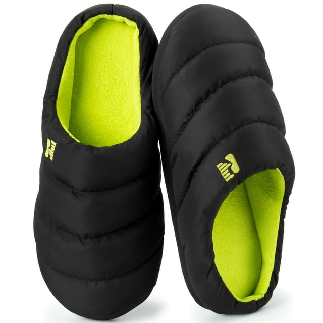 Ravelier Men’s Puffer Style Memory Foam House Slippers - Walmart.com