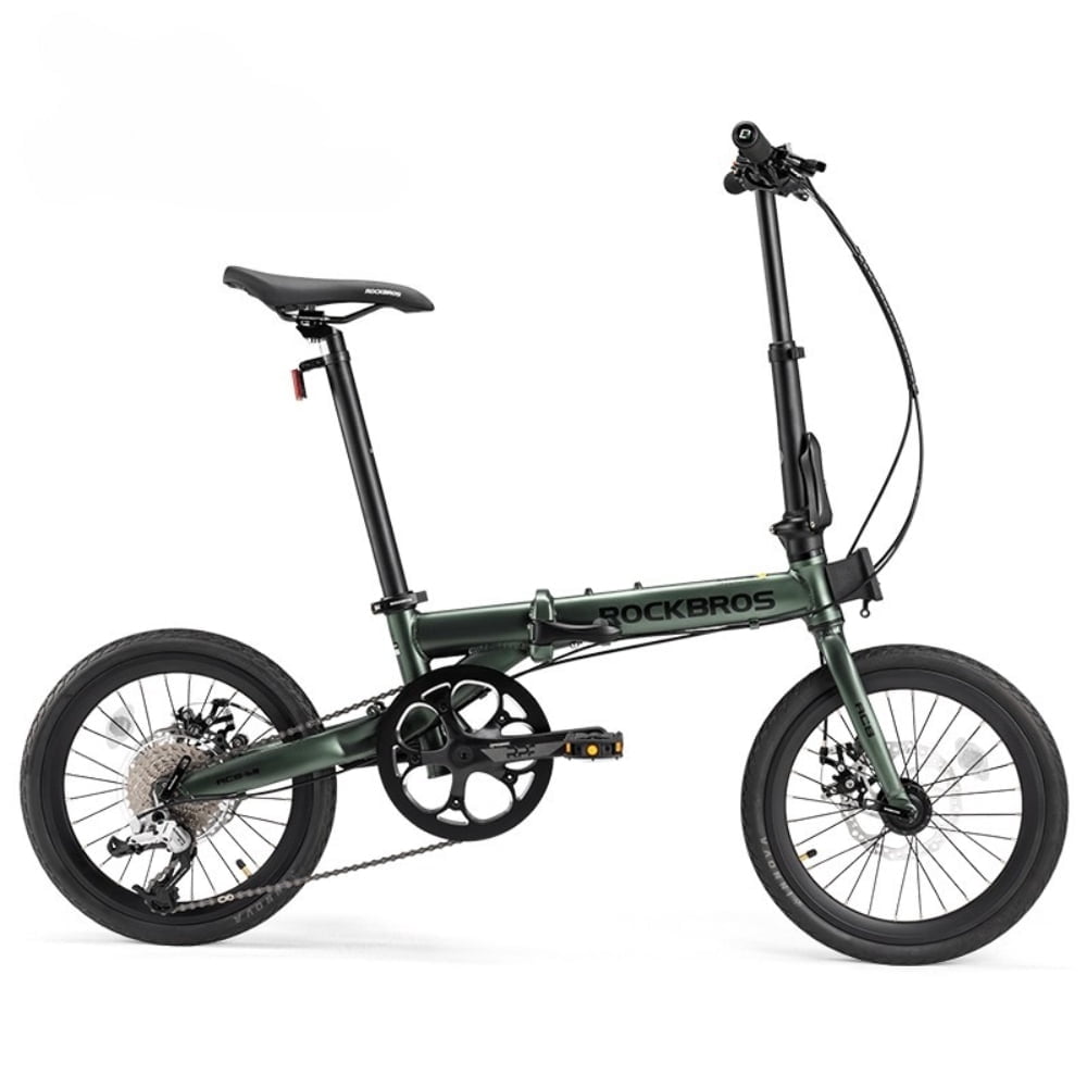 ROCKBROS ACS 16“ 9 Speed Folding Bike Aluminum Frame Dual C-Brake Green ...