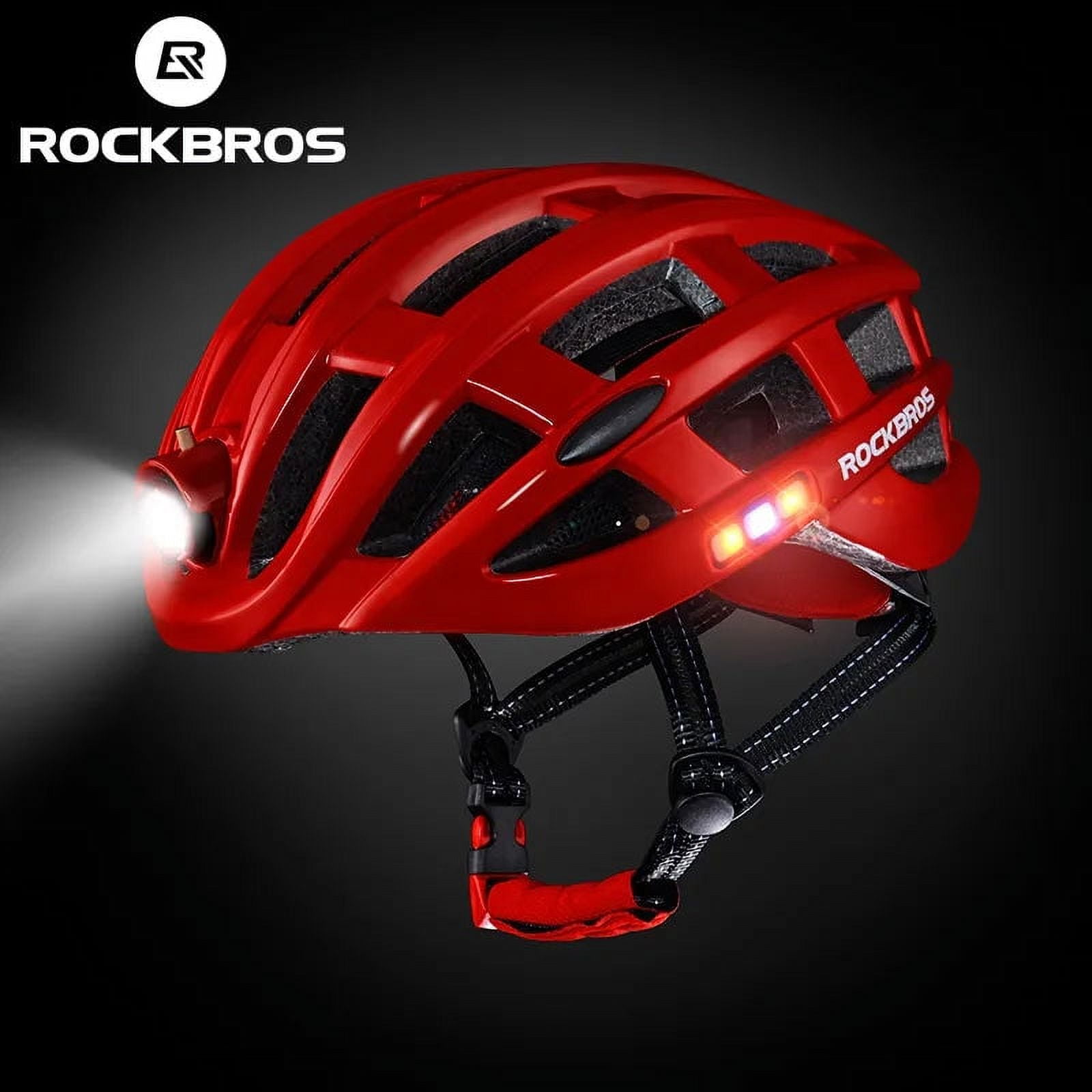 ROCKBROS Bicycle Light Helmet Waterproof Bike Helmet USB Charge Cycling ...