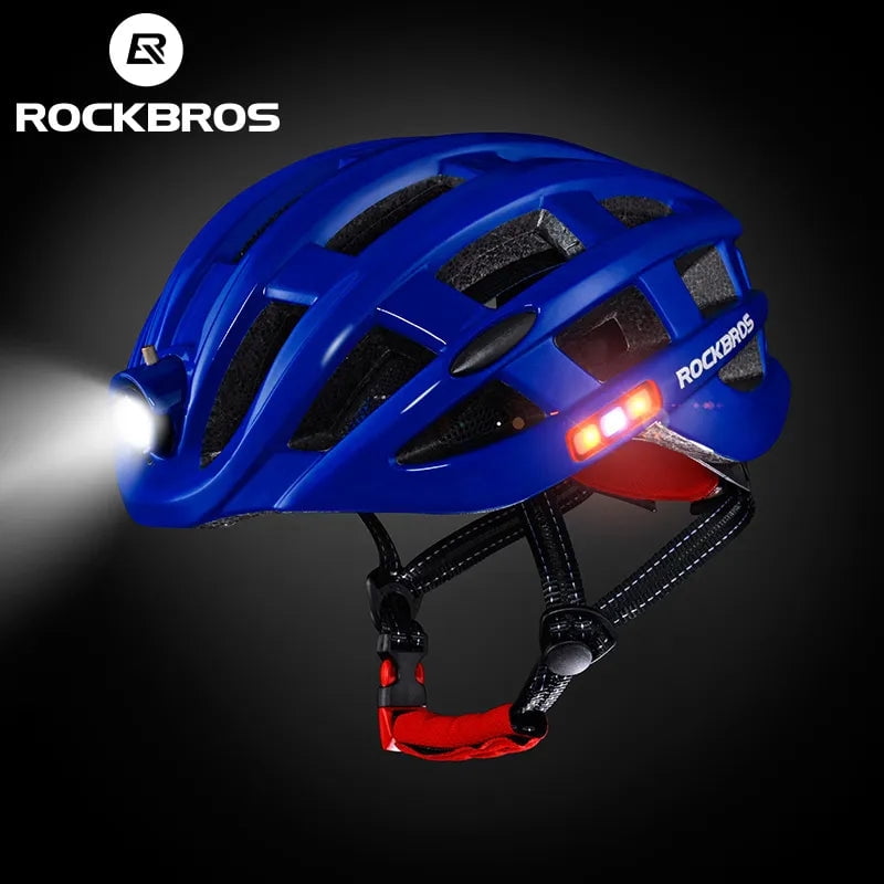 ROCKBROS Bicycle Light Helmet Waterproof Bike Helmet USB Charge Cycling ...