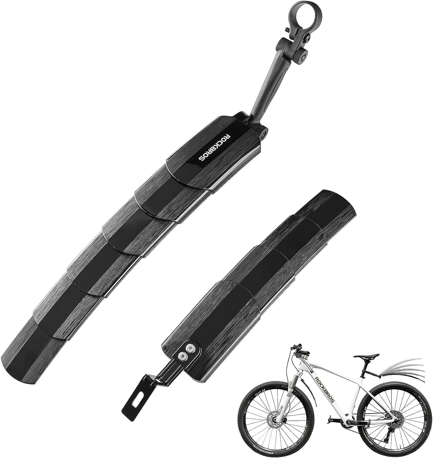 ROCKBROS Bike Fender Set Front and Rear Mud Guard Retractable for ...
