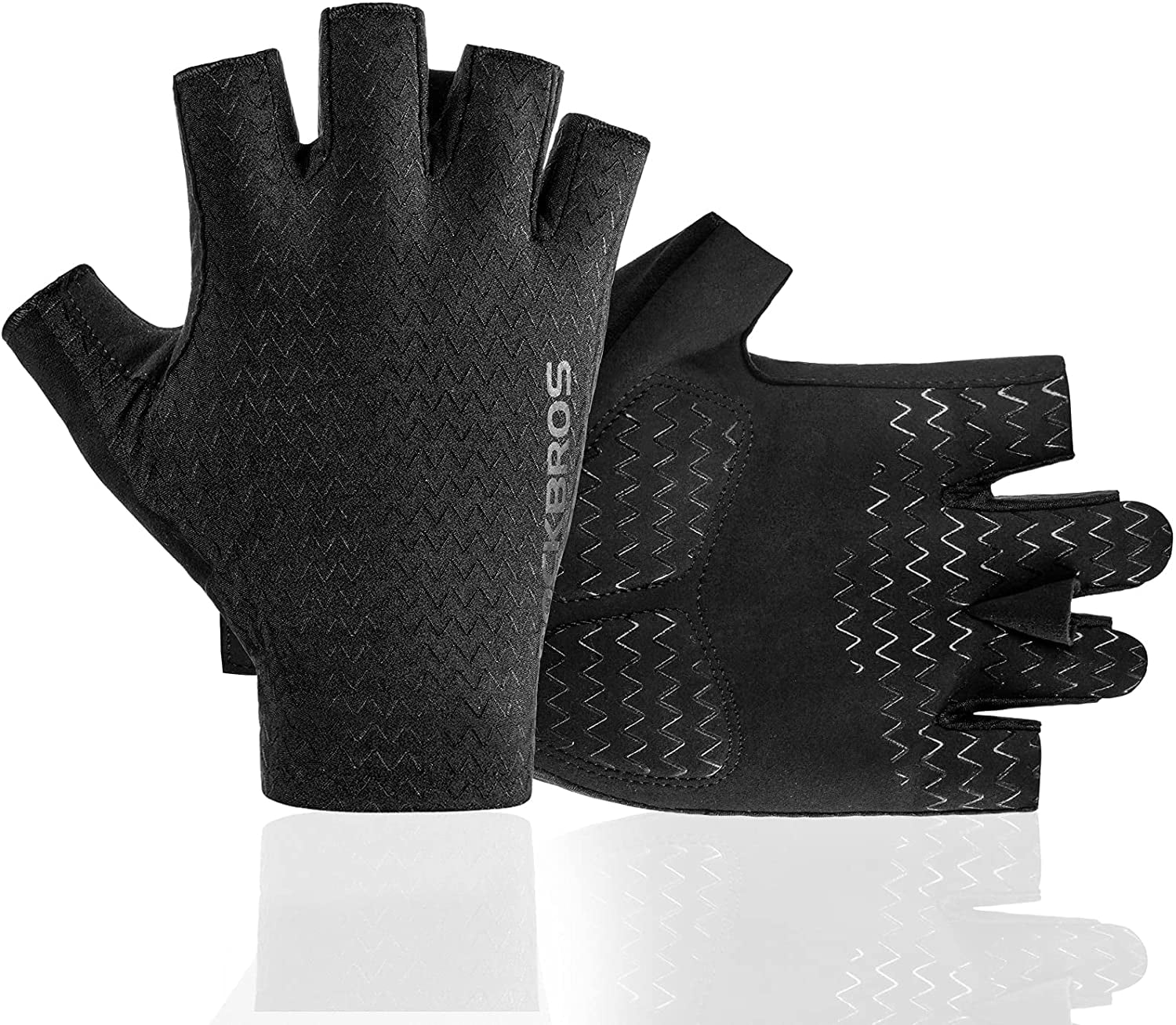 ROCKBROS Bike Fingerless Gloves Shockproof Breathable Cycling Half ...