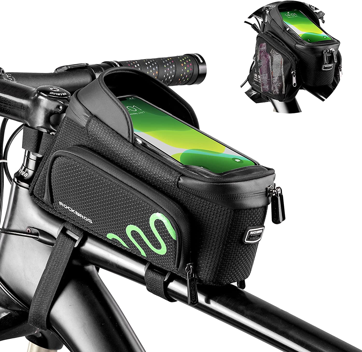 ROCKBROS Bike Frame Bag Bike Phone Mount Bag Bicycle Phone Holder with ...