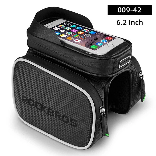 ROCKBROS Bike Frame Bag Top Tube Phone Holder Bag Touch Screen ...