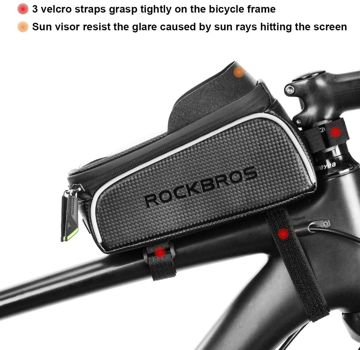 ROCKBROS Bike Front Frame Bag Waterproof Top Tube Phone Bag Cycling ...