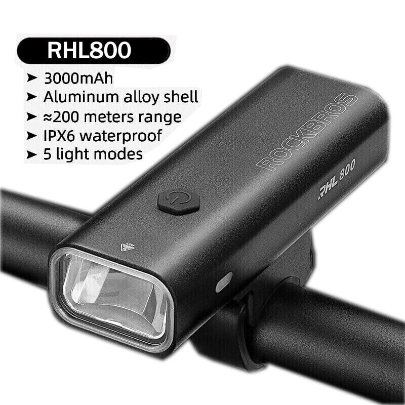 ROCKBROS Bike Front light 800 lumens Smart Headlight Type-C Charging ...